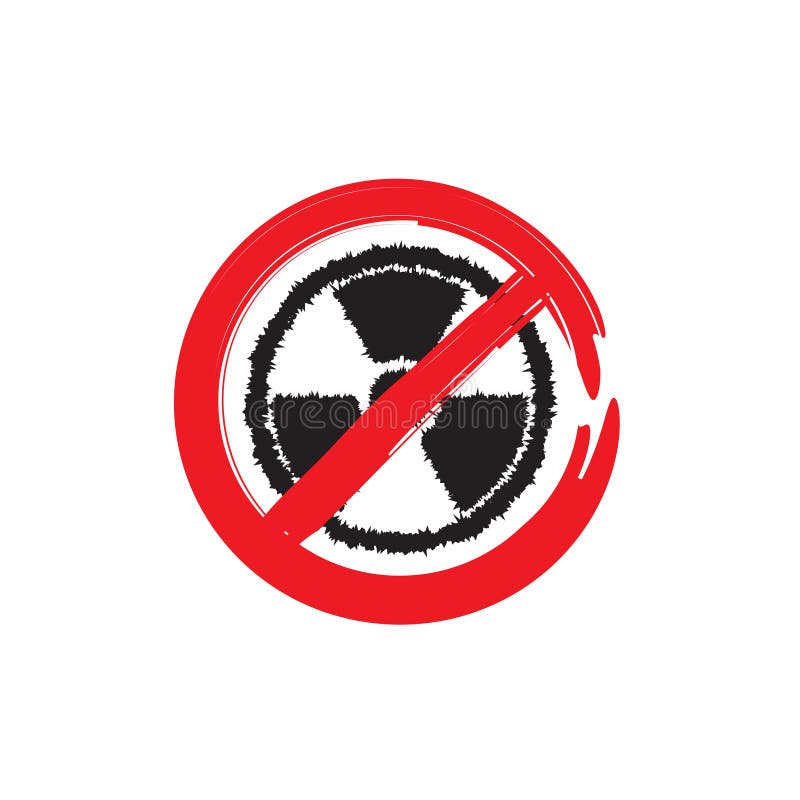 Stop of Radiation Sign Icon on White Background Stock Vector ...