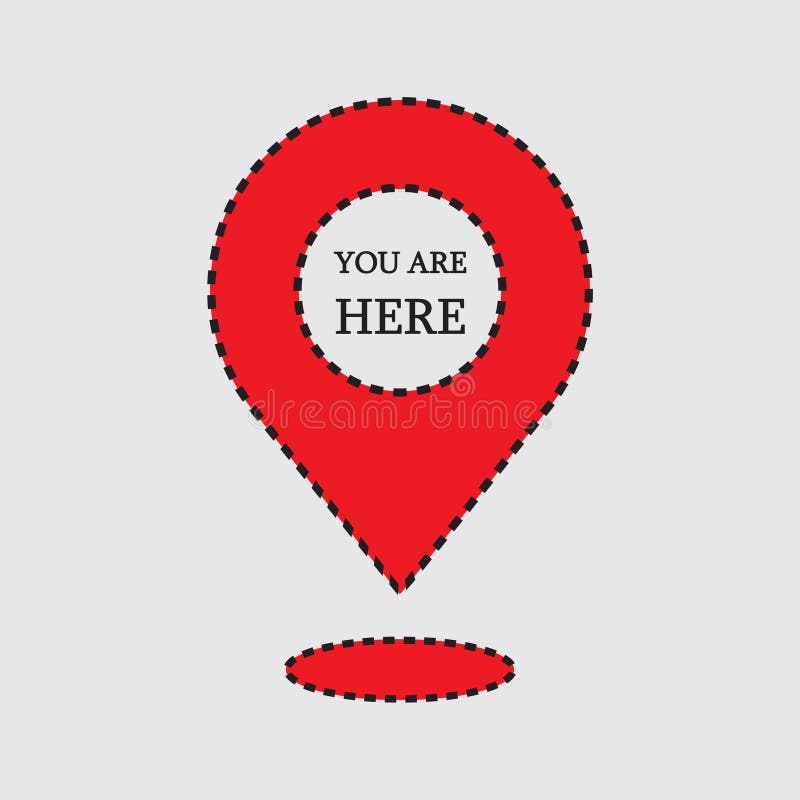 You are Here Location Pointer Pin. Sign Design Concept for Web ...