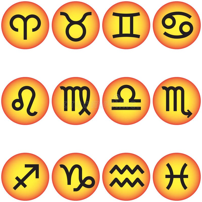 Round zodiac signs stock vector. Illustration of moon - 118854255