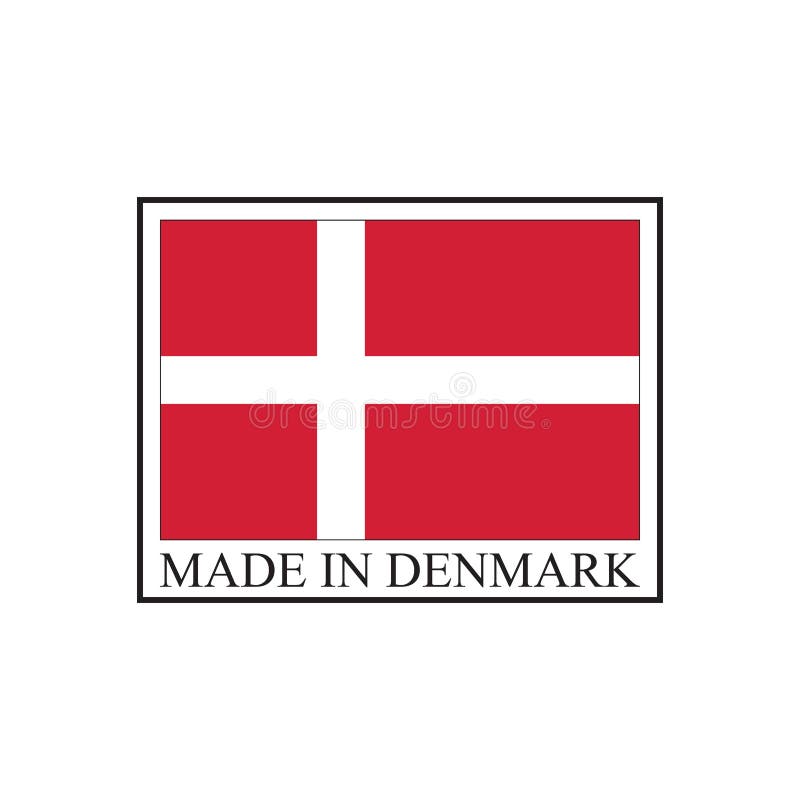 Made in Denmark Badge, Label or Logo with Flag. Vector Illustration ...