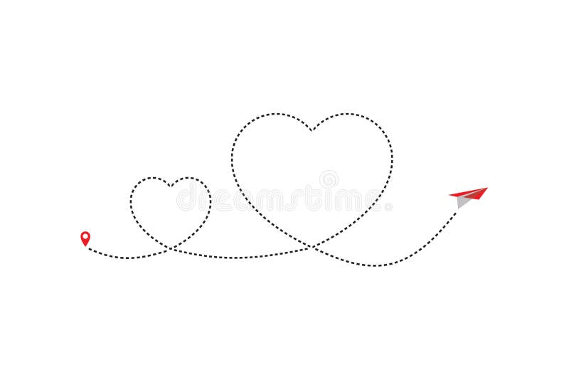 Plane Dotted Lines Heart Stock Illustrations – 85 Plane Dotted Lines ...