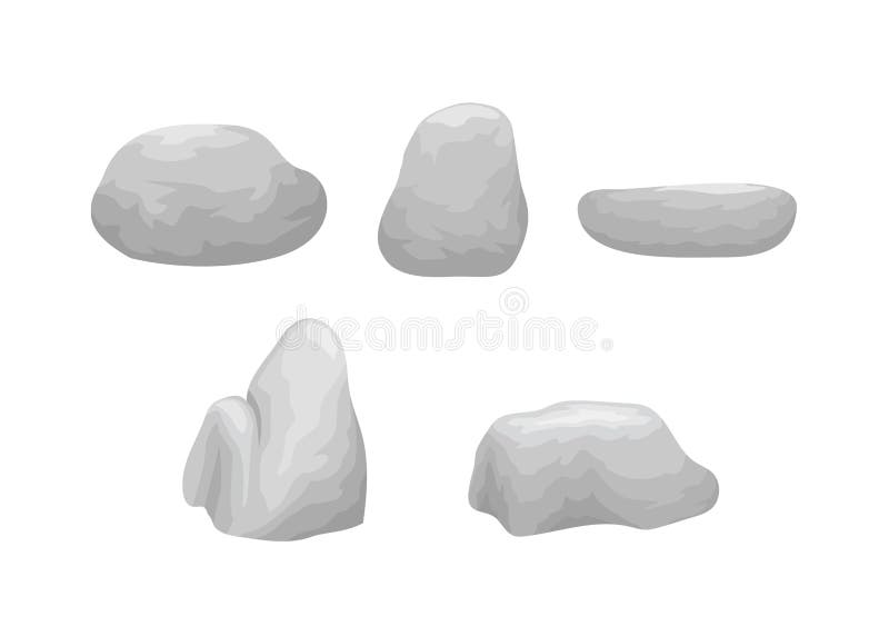 PrintVector Illustration of Rocks and Stones, Isolated Natural Elements ...