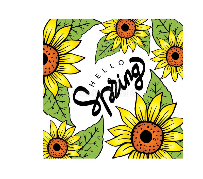 Hello spring stock vector. Illustration of happy, graphic - 89619374