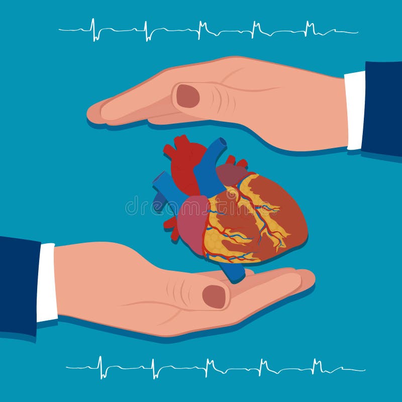 Heart Protection Concept, Vector Illustration Stock Vector ...