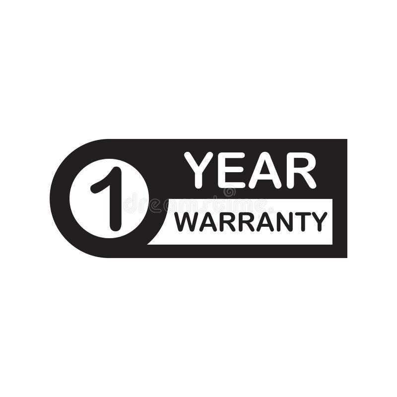 1 Year Warranty Sign on White Background for Banner, Label, Sticker ...