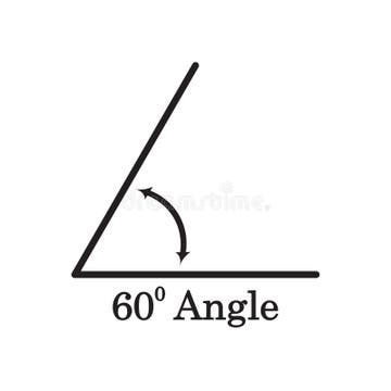 60 Degree Angle Icon, Isolated on White, Vector Illustration. Stock ...