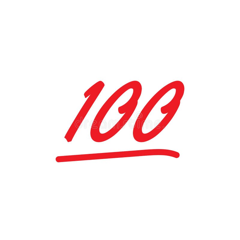 100 Hundred Emoticon Vector Icon. 100 Emoji Score Sticker Stock Vector ...