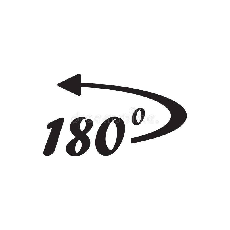 Angle 180 Degree Vector Symbol Isolated on White Background Stock ...