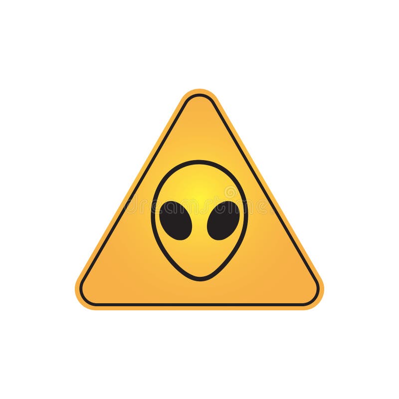 Warning Signboard Alien Symbol. Vector on White Background Stock Vector ...