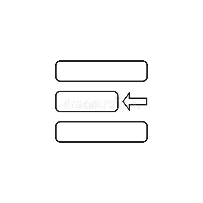 Left Alignment Vector Icon Isolated on White Background. Flat Icon ...