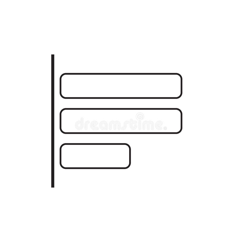 Left Alignment Vector Icon Isolated on White Background. Flat Icon ...