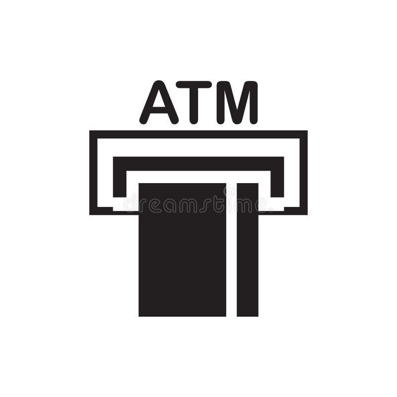 Automatic Teller Machine ATM Vector Icon Stock Vector - Illustration of ...