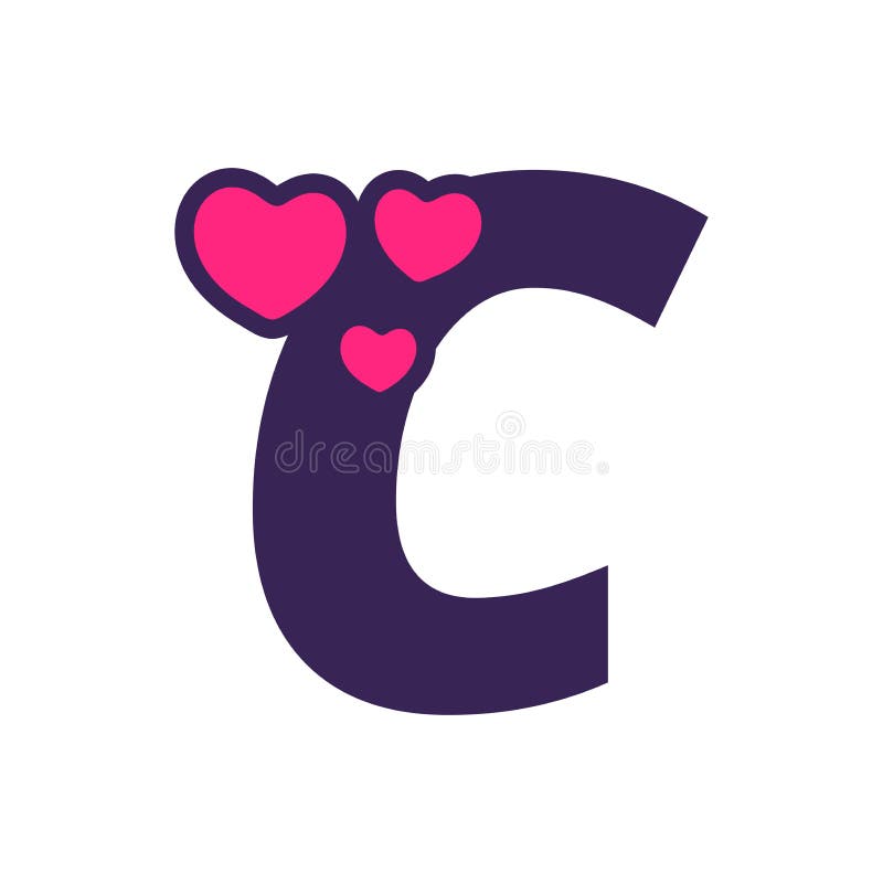 Beauty Initial Letter C Love Stock Vector - Illustration of delivery ...