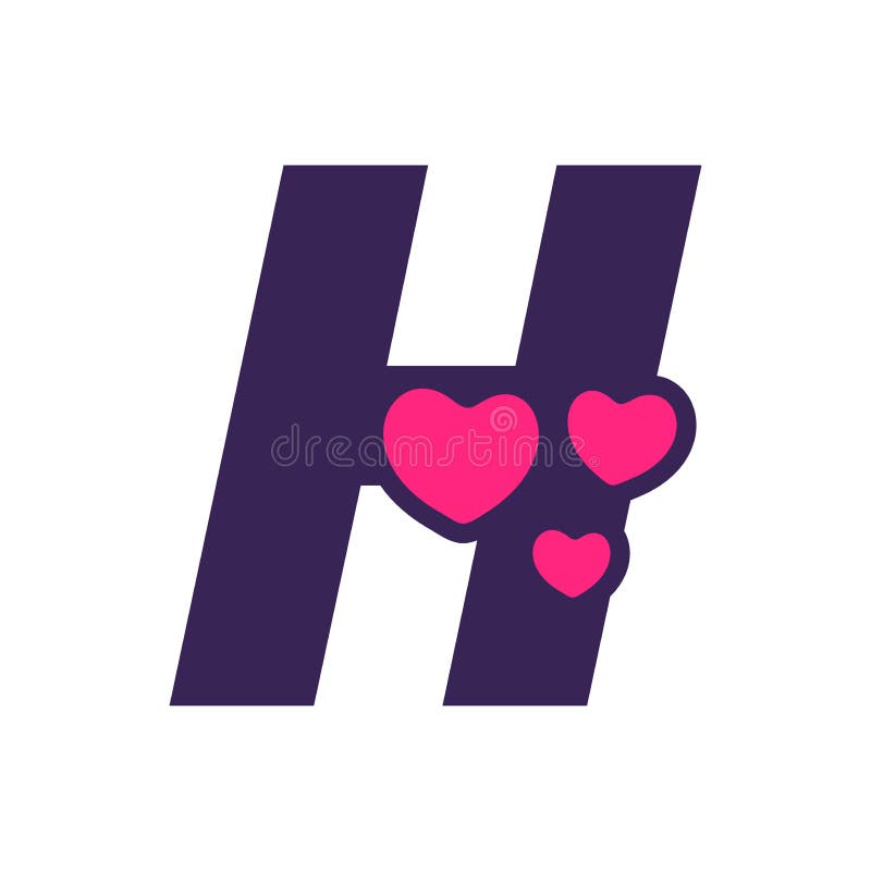 Beauty Initial Letter H Love Stock Vector - Illustration of cheers ...