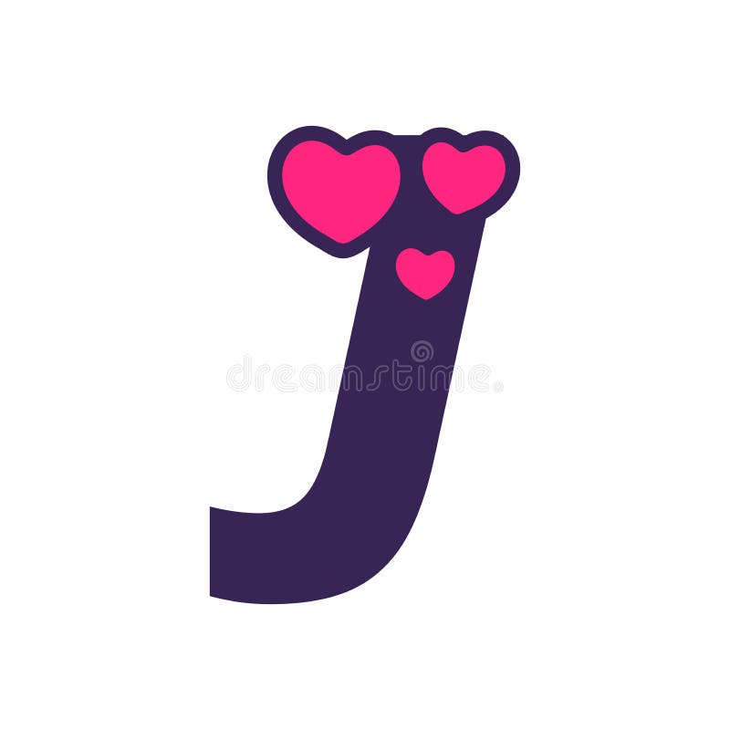 Beauty Initial Letter J Love Stock Vector - Illustration of initial ...