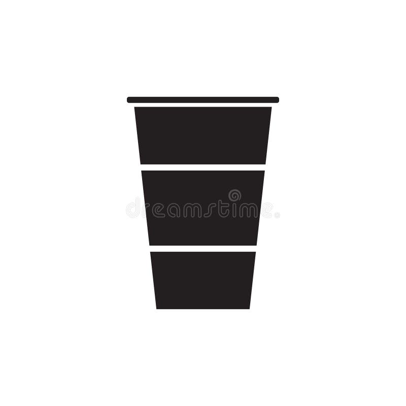 Plastic Cup Icon. Vector Symbol Isolated on White Background. Stock ...