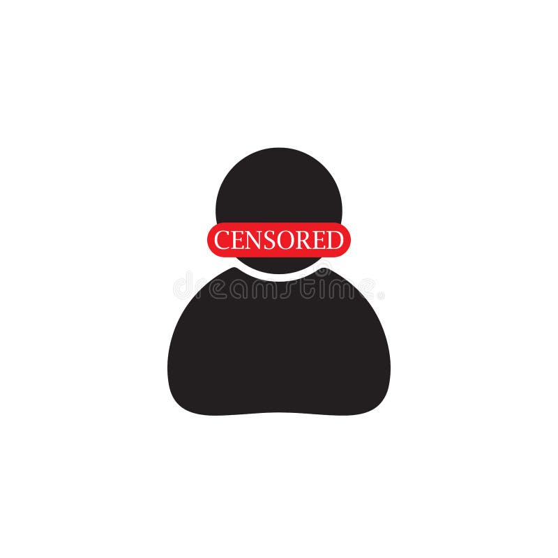 Censor Bar Over Human Icon Isolated on White Background Stock Vector ...