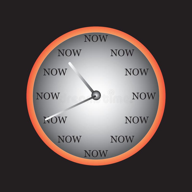 Conceptual Vector of Clock with Motivational Slogan Time is Now Stock ...