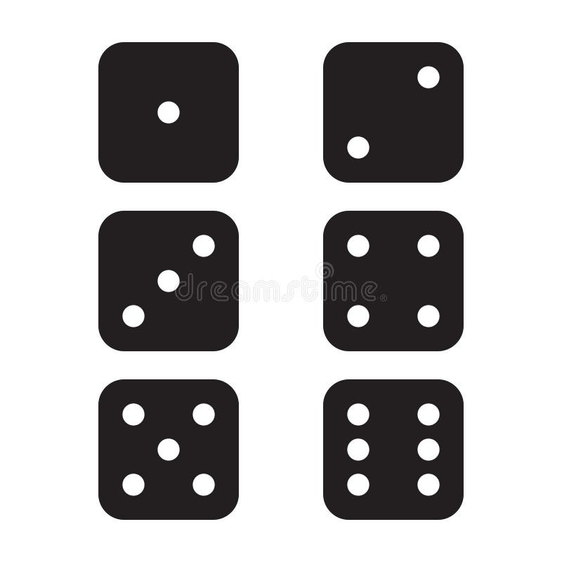 Game Dice Sign. Flat Icon Vector Illustration, Black Symbol on White ...