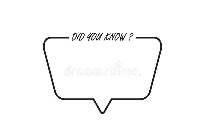 Did You Know Black Linear Frame. Vector Concept for Wonder Fun Fact or ...