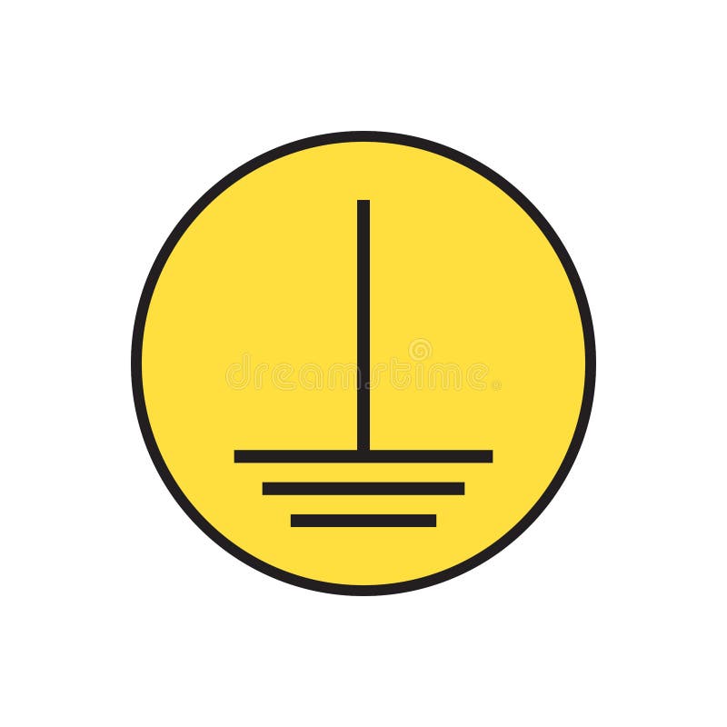 Protective Earth Ground Symbol Sign, Vector Illustration, Isolate on ...