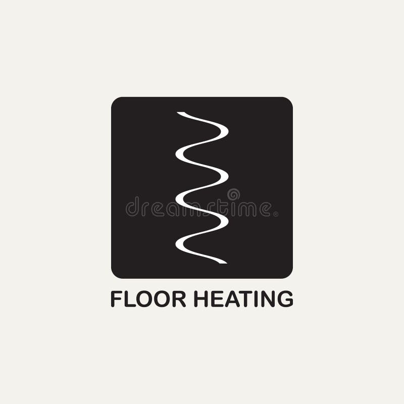 Floor Heating Icon Symbol, Black Flat Sign Stock Vector - Illustration ...