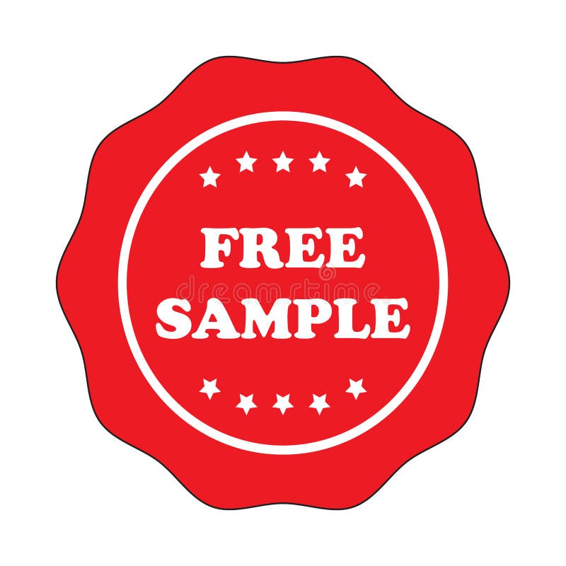 Free Sample Red Seal Ribbon Sticker Isolated on White Background Stock ...