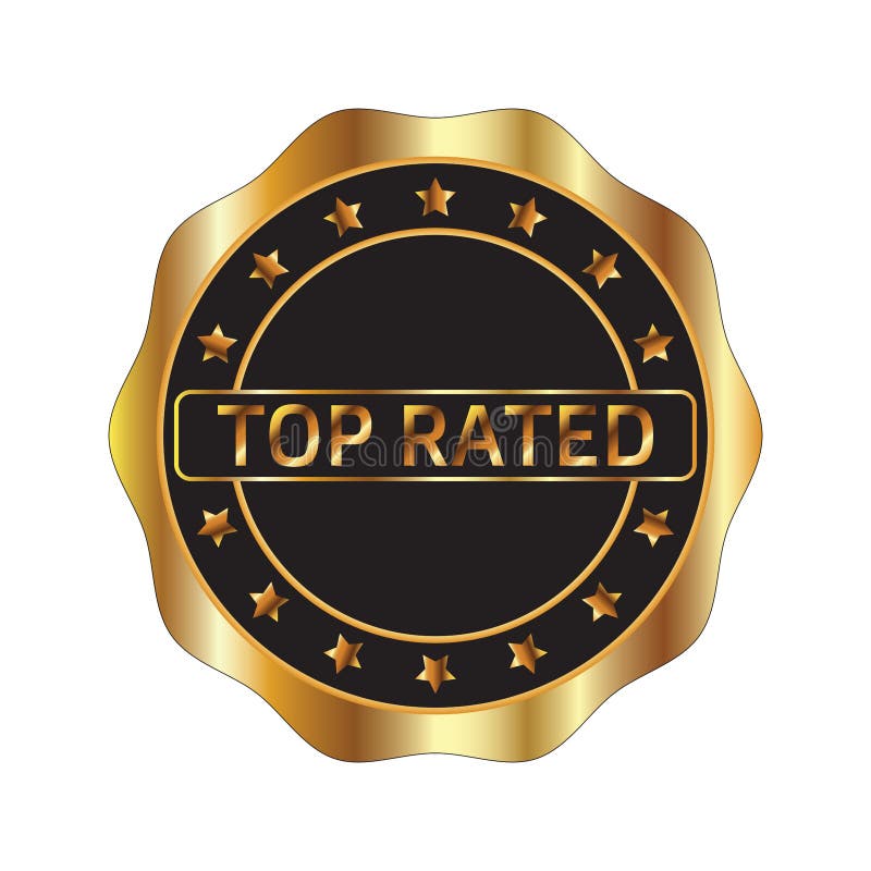 Luxury Golden Emblem with Top Rated Text. Can Be Used for Label, Seal ...