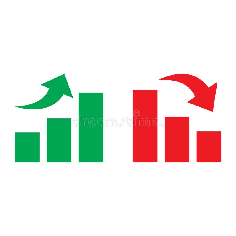 Graph Trending Upwards and Downwards, Vector Illustration Stock Vector ...