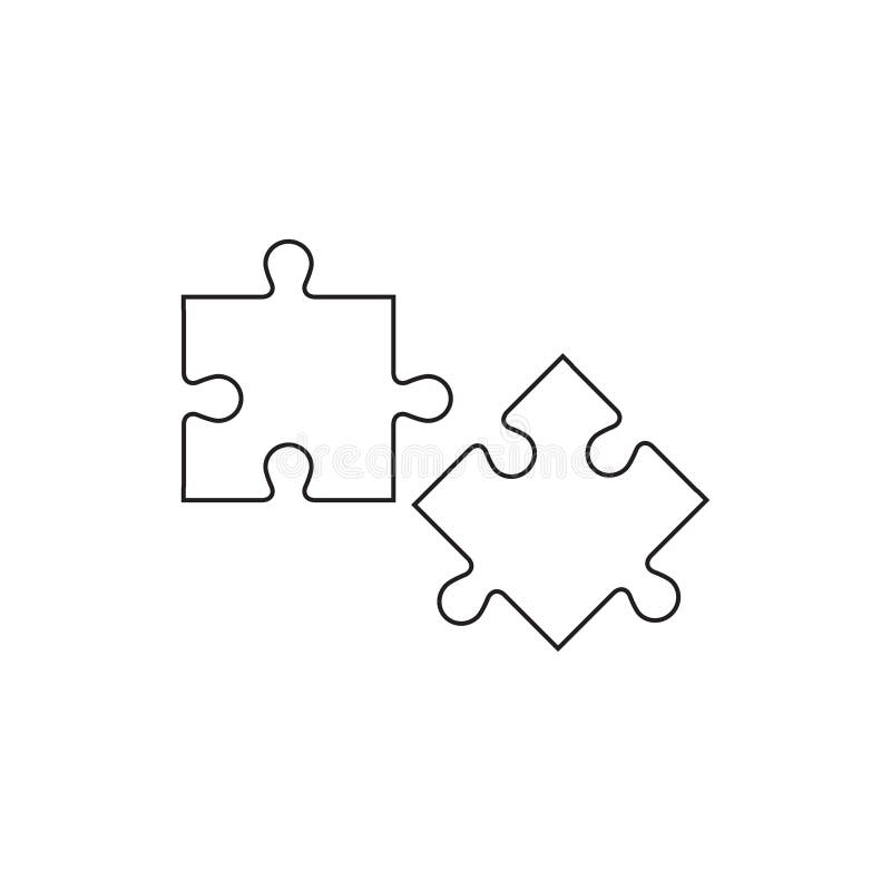 Puzzle Black Line Icon. Vector Symbol in Flat Style on White Background ...
