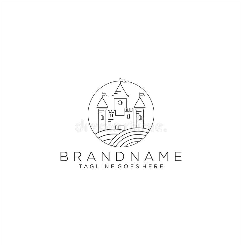 Monogram Castle Logo Line . Abstract Castle Line Style Vector Logo ...