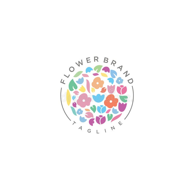 Flower Logo Colorfull Design Vector Stock . Flower Shop Logo Vector ...