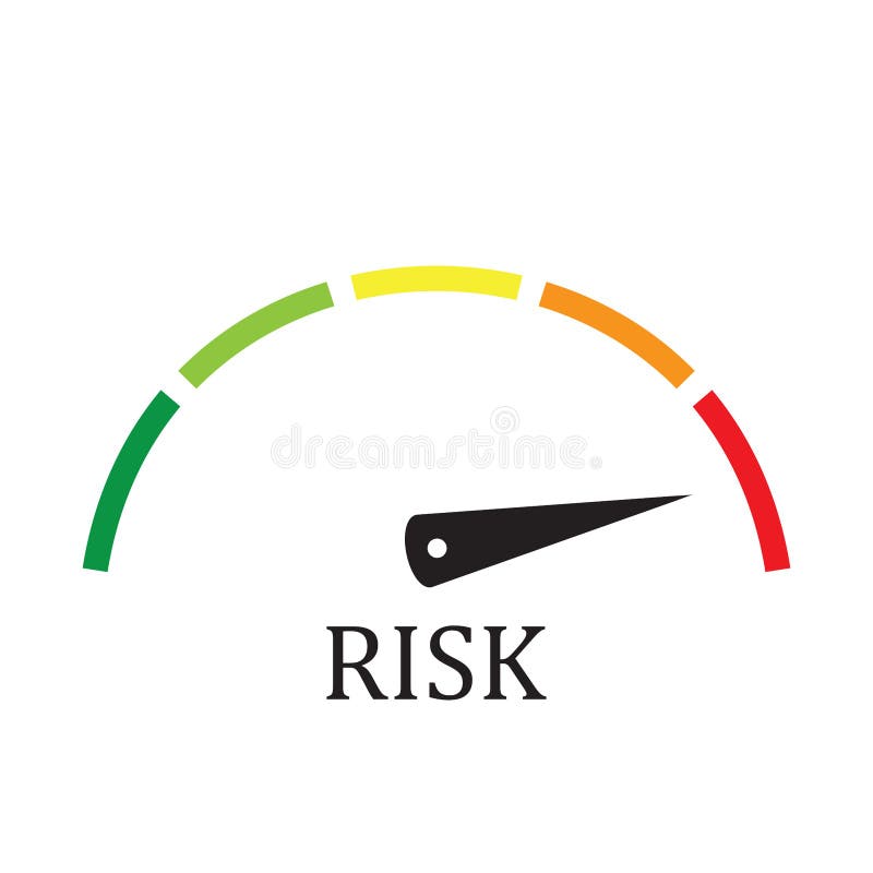 Risk Level Icon with Magnificent Glass in Flat Style. Vector ...