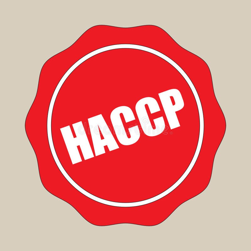 Red Ribbon Emblem with HACCP Text. Can Be Used for Label, Seal, Sticker ...