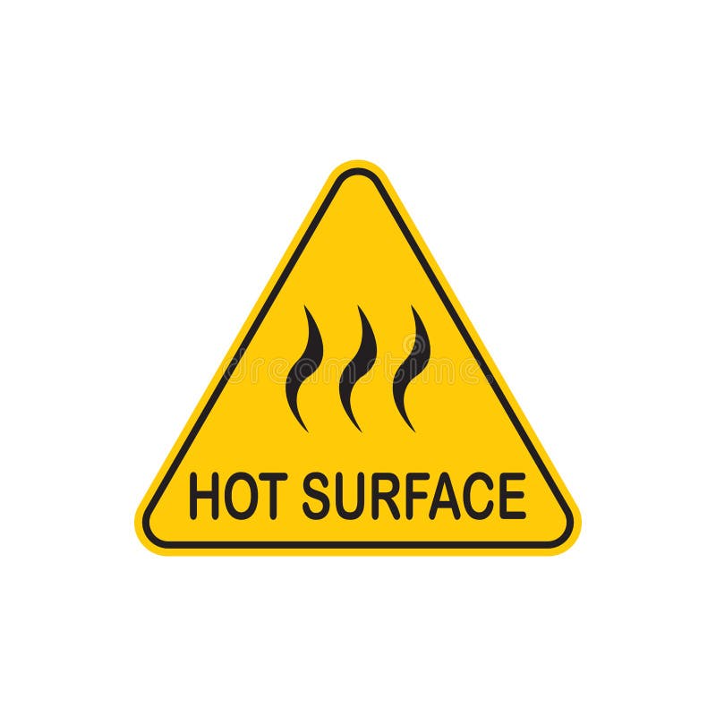 Caution, Hot Surface Sign. Vector Illustration Isolated on White ...