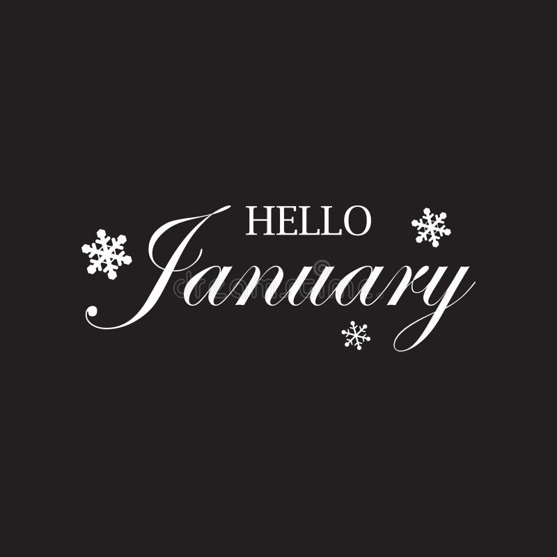 Hand Drawn Lettering Hello January for Winter Invitation Card, Banner ...