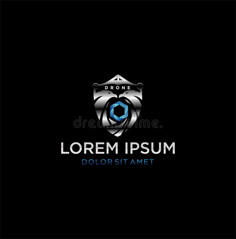 Silver Blue Ribbon Security Eagle Logo Design Template . Shield Eagle ...