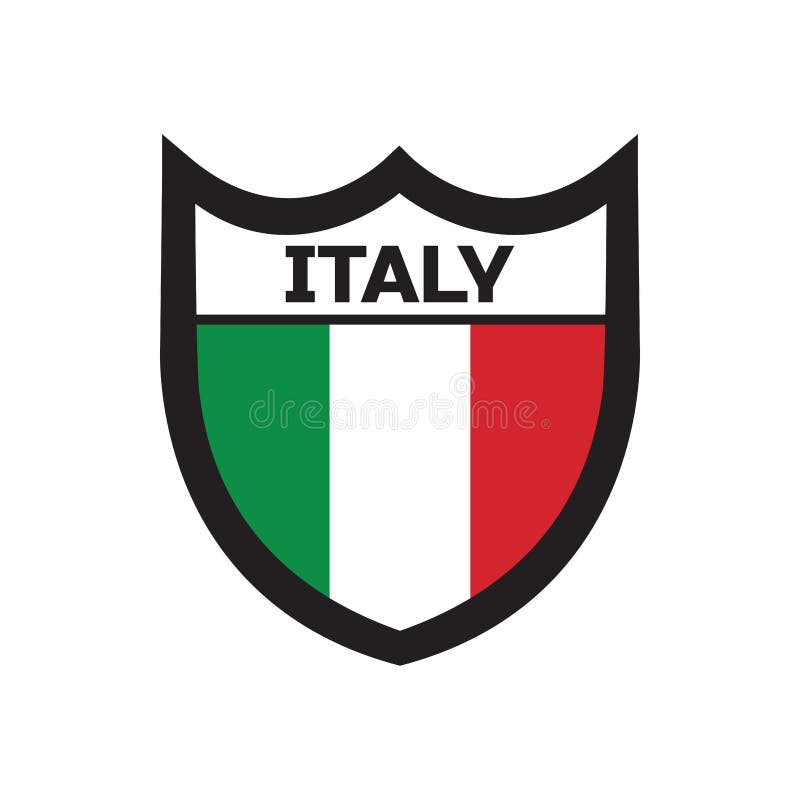 Italy Shield Patch with National Flag. Vector Illustration Stock Vector ...