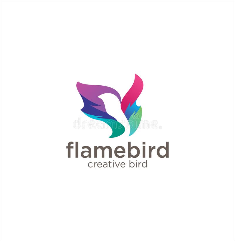 Bird Fire Flame Logo Icon Design Vector Stock . Abstract Colorful Bird ...