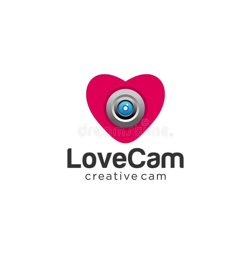 Love Cam Logo Design Illustration. Love Heart Camera Logo . Love ...
