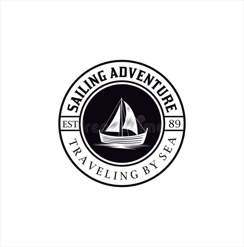 Sailing Yacht Logo Design Silhouette Inspiration Simple. Vintage Boat ...