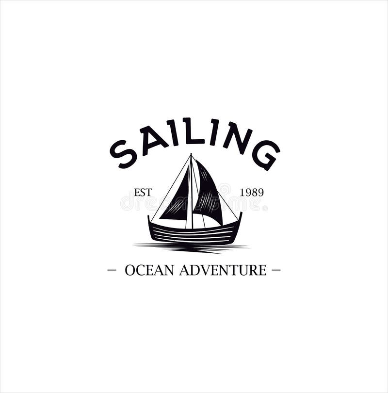 Sailing Yacht Logo Design Silhouette Inspiration Simple. Vintage Boat ...