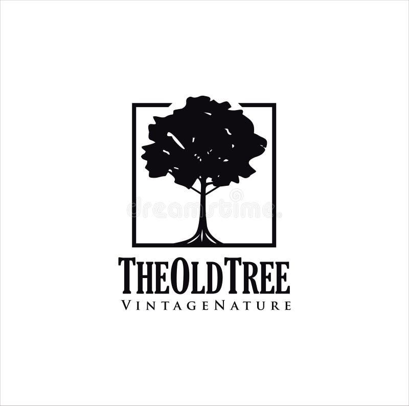 Tree Logo Design Retro Hipster Vintage Label Silhouette . Vintage ...