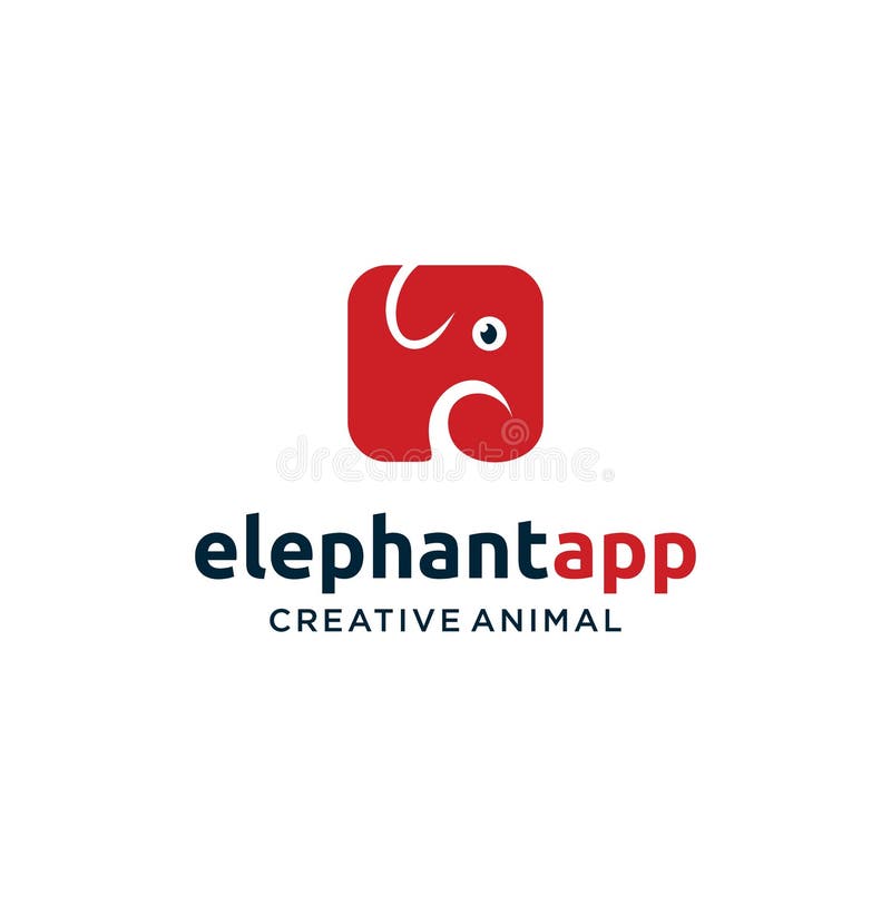Square Elephant Logo Mobile Applications Design . Elephant Logo Icon ...