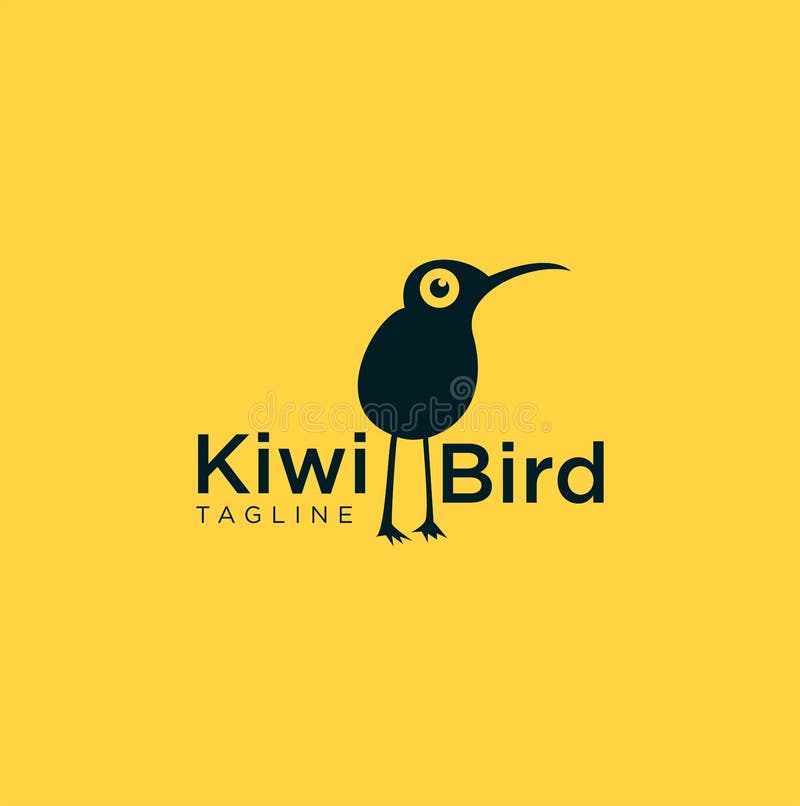 Kiwi Bird Logo Funny with a Yellow Background Stock Vector ...