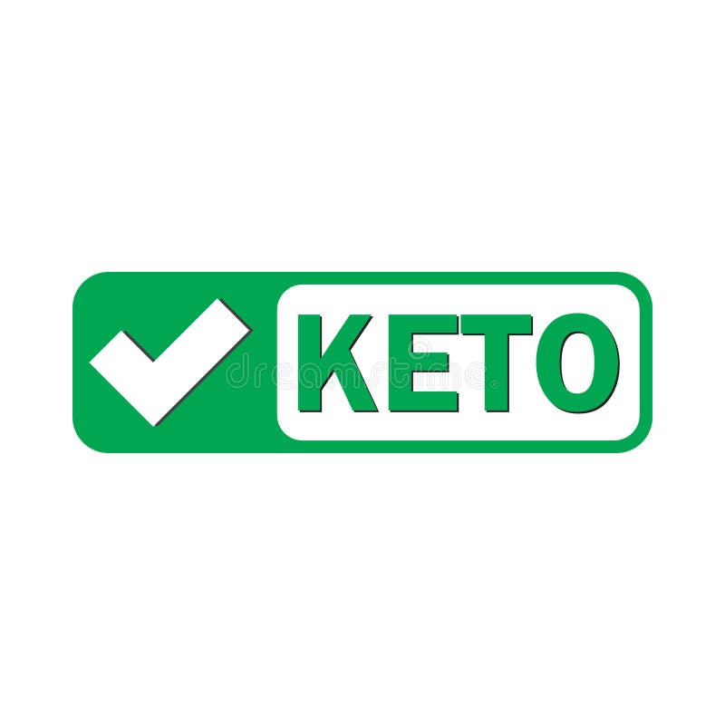 Keto Diet Label Green Check Mark Stamp. Ketogenic Vector on White ...