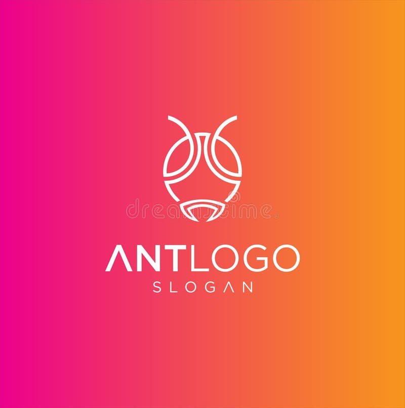 Ant Tech Logo Line Design Illustration . Ant Head Logo Line Icon Stock ...