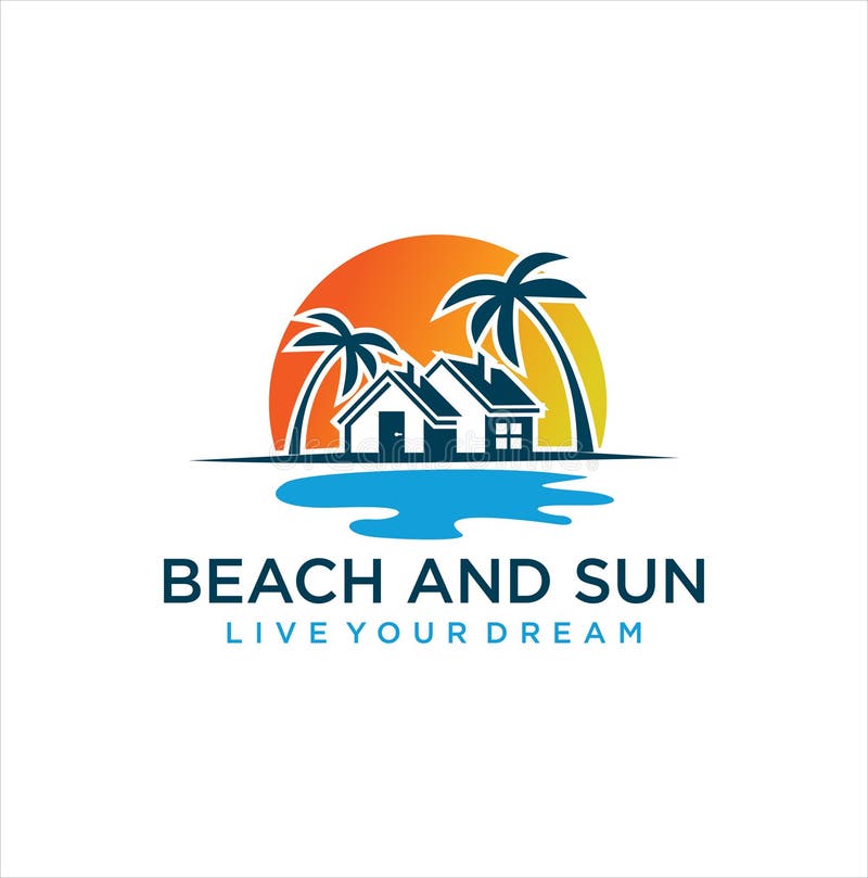 Marine Property Logo Design Illustration . Beach House Logo Design ...