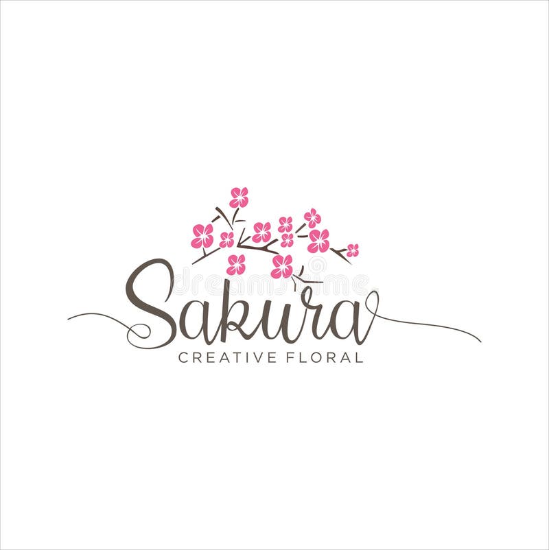 Sakura Logo Vector Illustration, Japanese Flower Cherry Blossom Logo ...