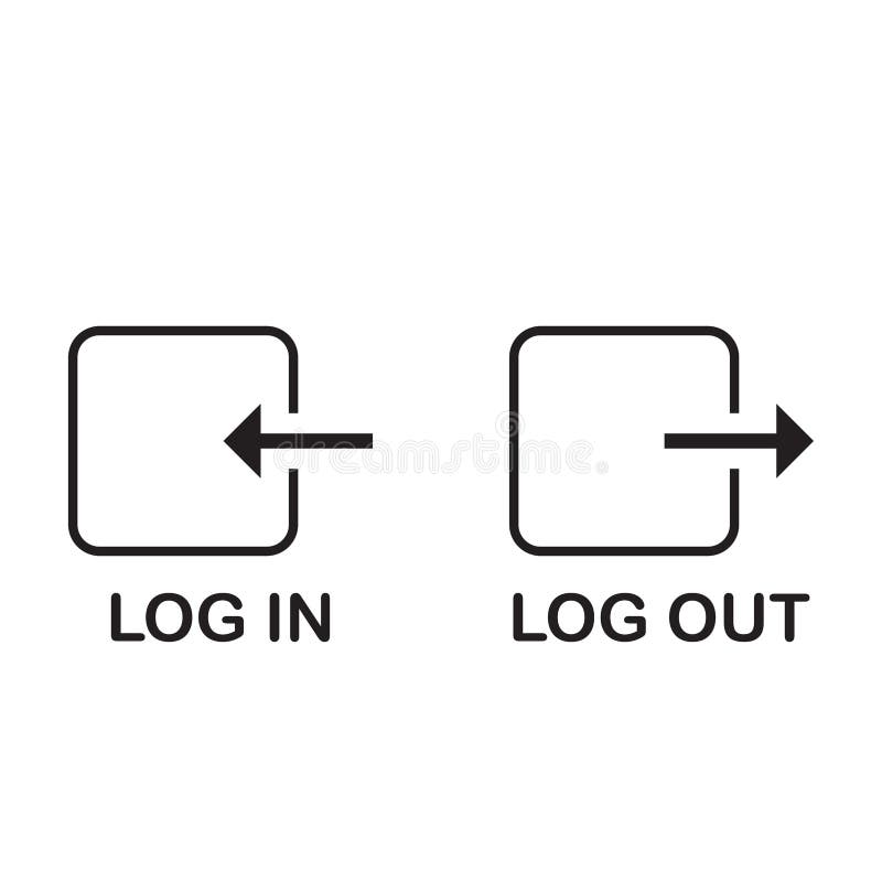 Log Out Icons stock illustration. Illustration of sign - 52567889
